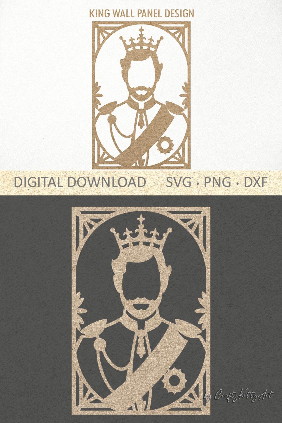King Svg. Prince Laser Cut Wall Panel Svg. Digital SVG PNG DXF Files ...