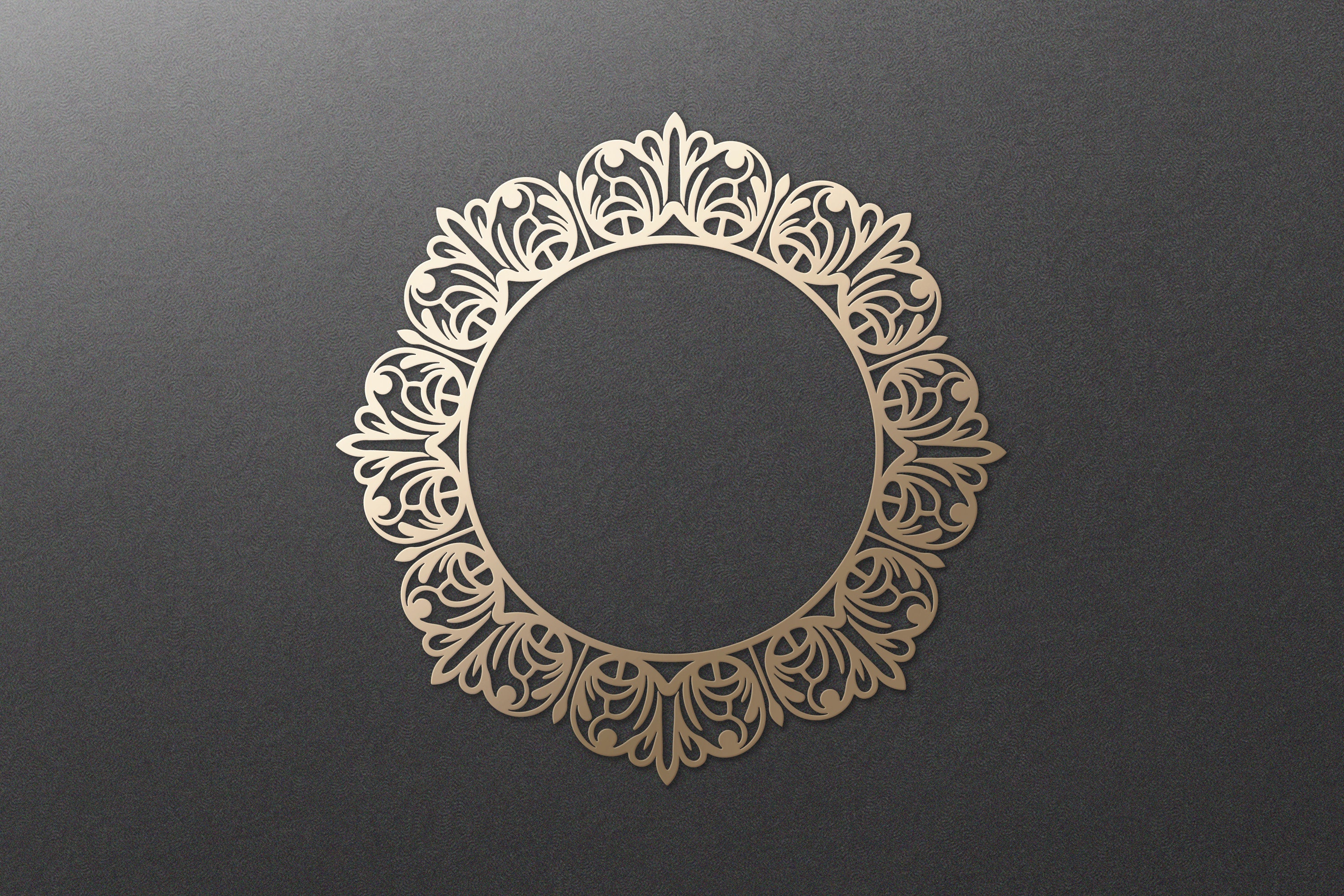 Monogram Frame Svg. Wedding Ornate Decorative Circle Round Mirror Frame ...