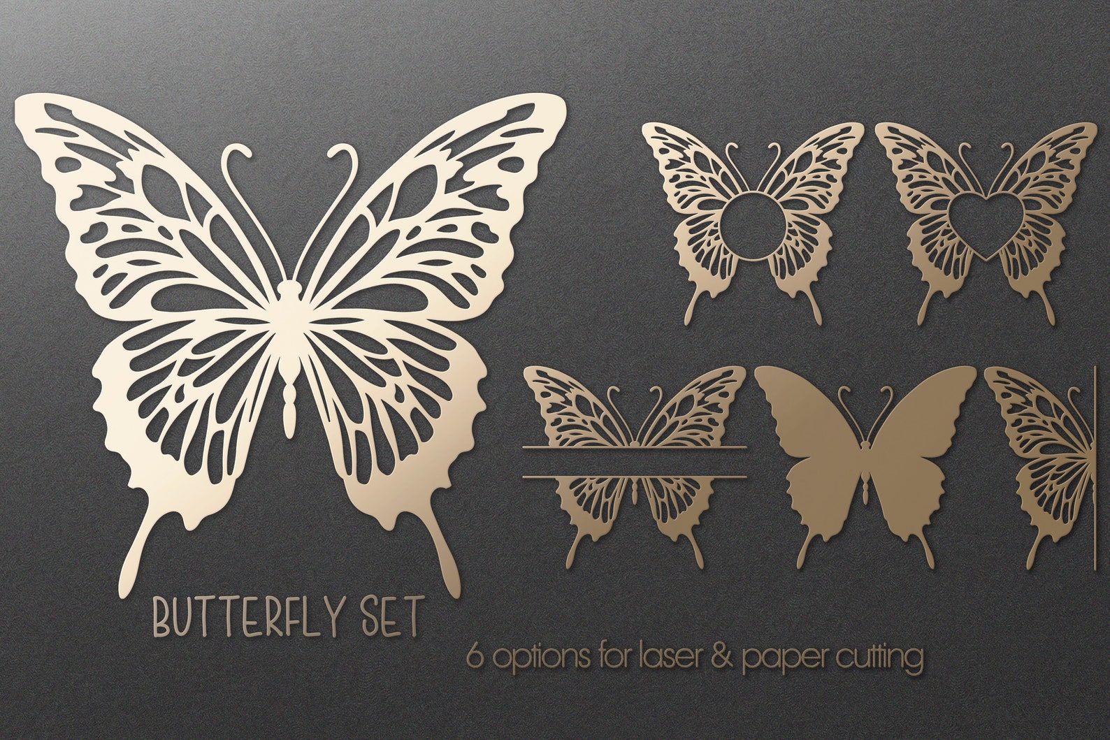Butterfly Svg Cut File. Decorative Butterfly Monogram Frame Svg Bundle ...