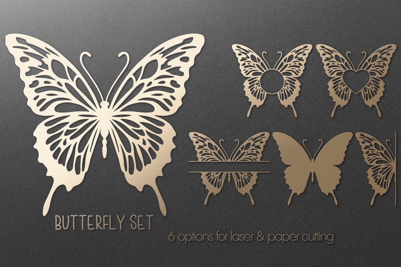 Butterfly Svg Cut File. Decorative Butterfly Monogram Frame Svg Bundle ...