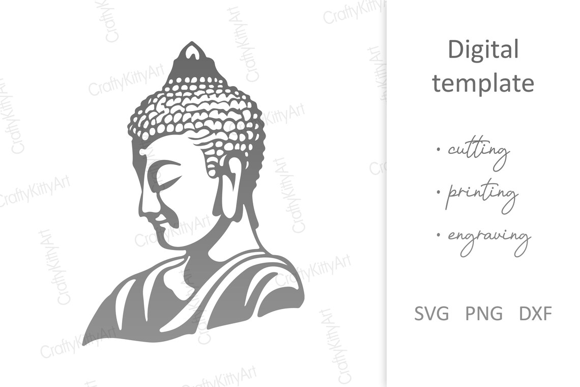 Buddha Svg. Buddha Face Svg. Digital SVG PNG DXF Files for Vinyl/paper ...