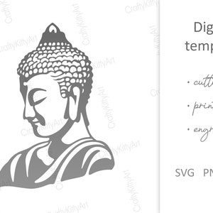 Buddha Svg. Buddha Face Svg. Digital SVG PNG DXF Files for Vinyl/paper ...