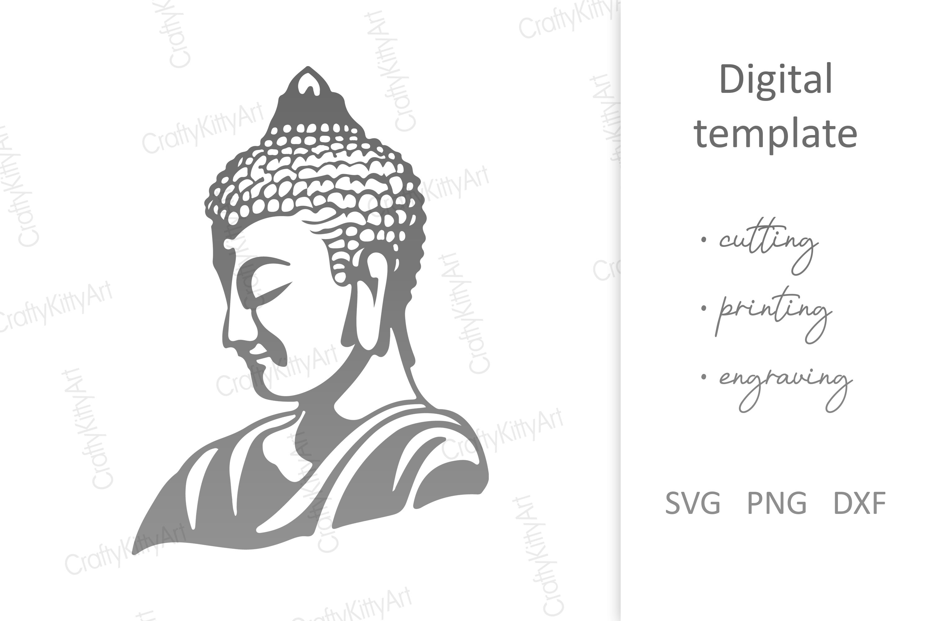 Buddha Svg. Buddha Face Svg. Digital SVG PNG DXF Files for Vinyl/paper ...