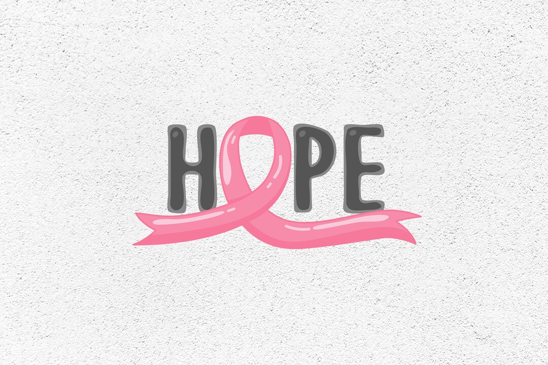 Hope Svg. Cancer Awareness Ribbon Svg. Pink Cancer Ribbon Svg. Breast ...