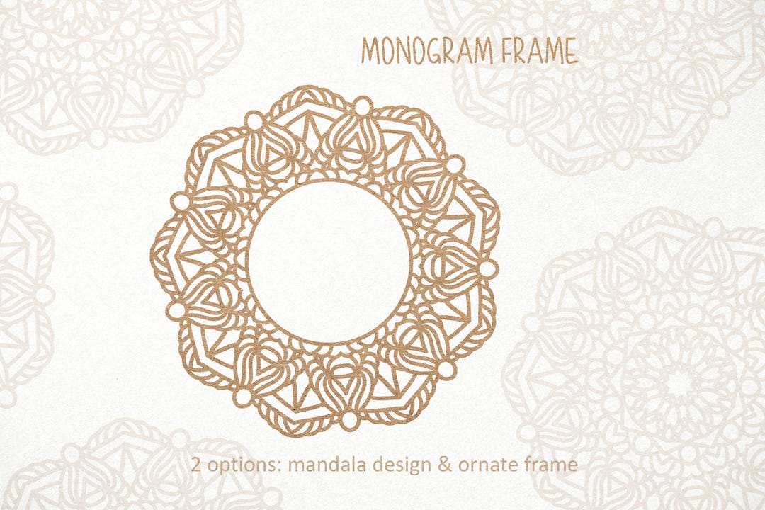 Mandala Monogram Frame Svg. Digital SVG PNG DXF Files for Vinyl/paper ...