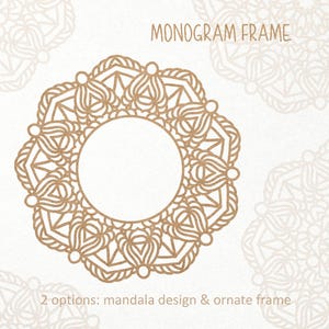 Mandala Monogram Frame Svg. Digital SVG PNG DXF Files for Vinyl/paper ...