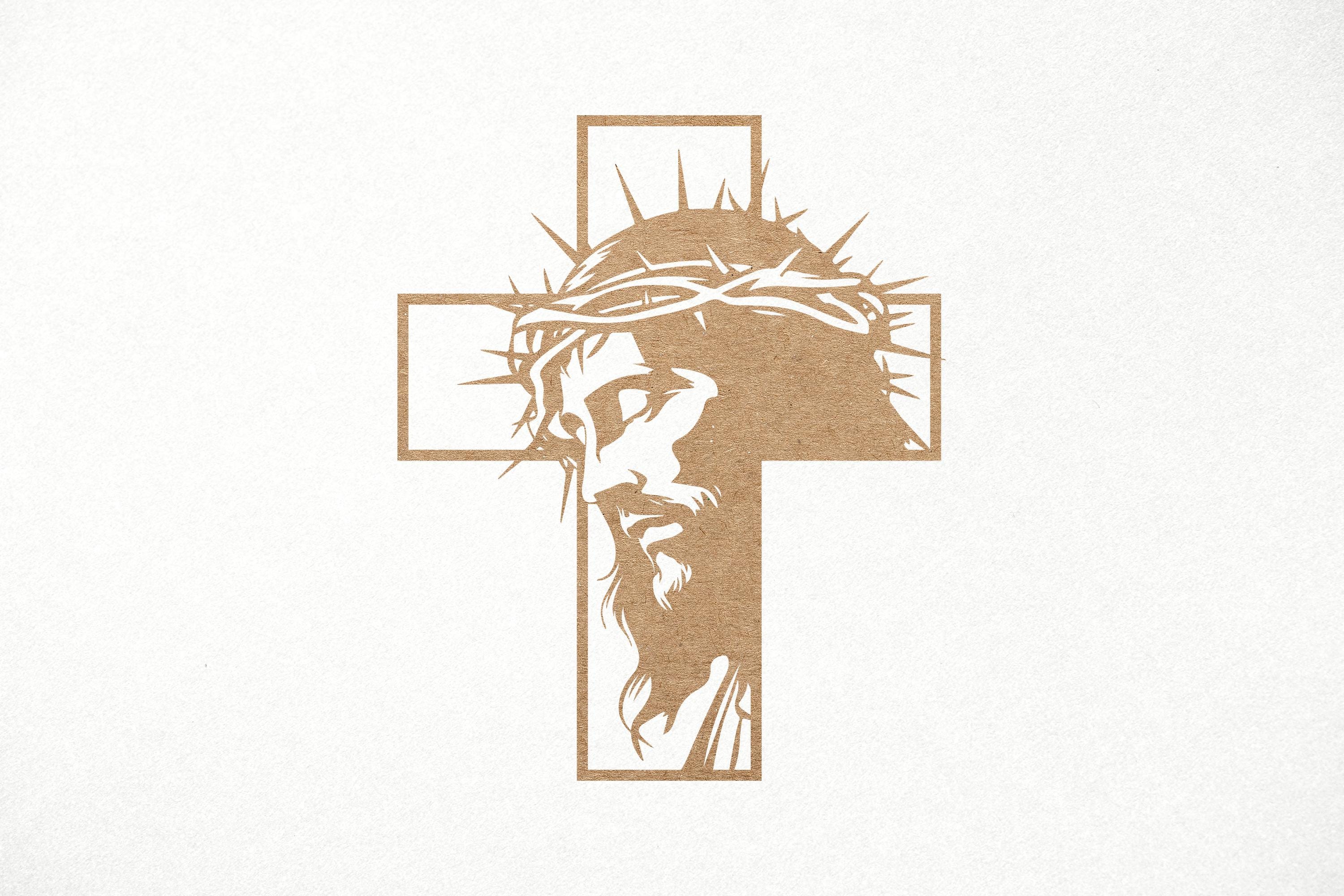 Jesus Christ Svg. Thorn Crown Svg. Cross Svg. Crucifix Svg. Digital SVG ...
