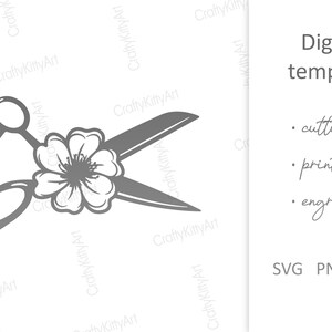 Scissors Svg. Floral Scissors Svg. Flower Scissors Svg. Digital SVG PNG ...