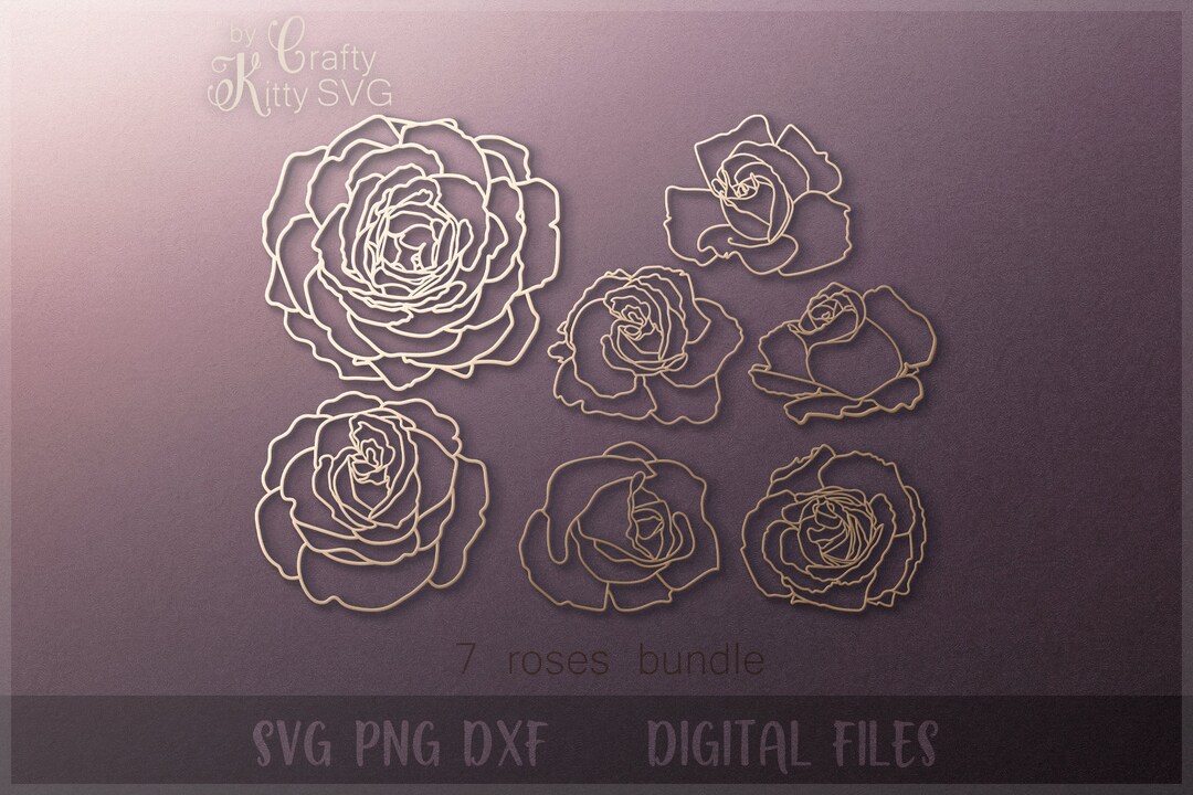 Rose Svg Bundle. Rose Flower Svg. Roses Svg. Digital SVG PNG DXF Files ...
