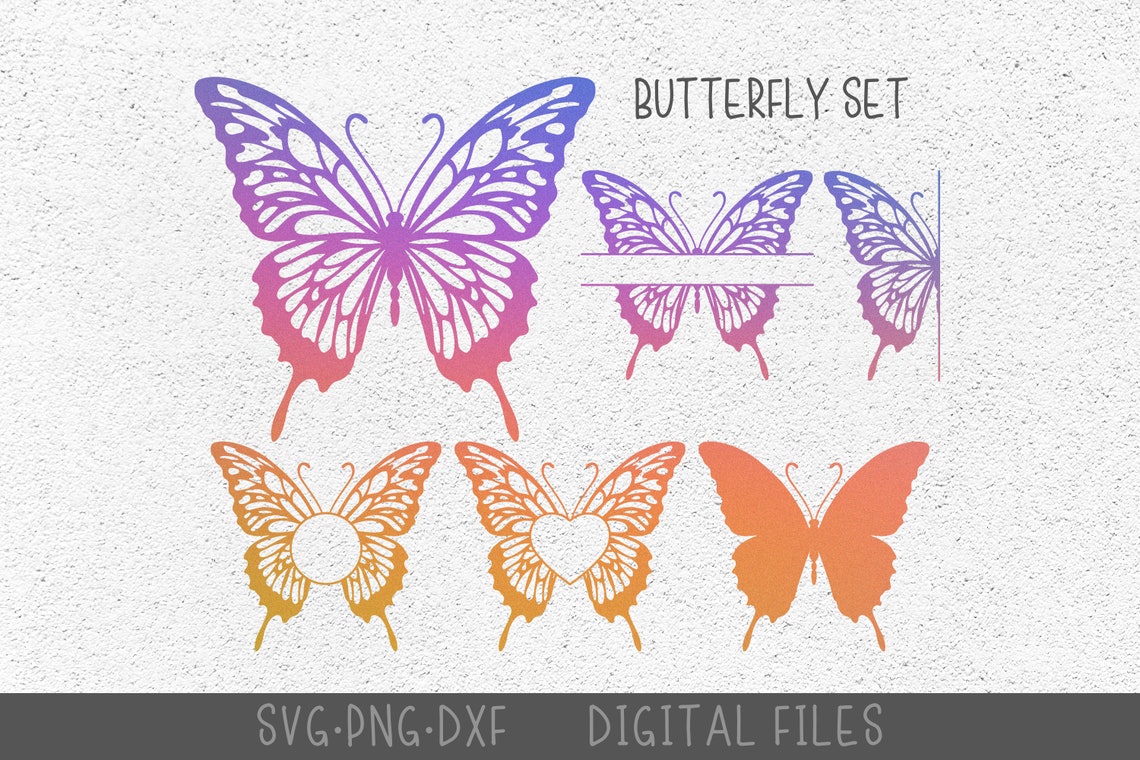 Butterfly Svg Cut File. Decorative Butterfly Monogram Frame Svg Bundle ...