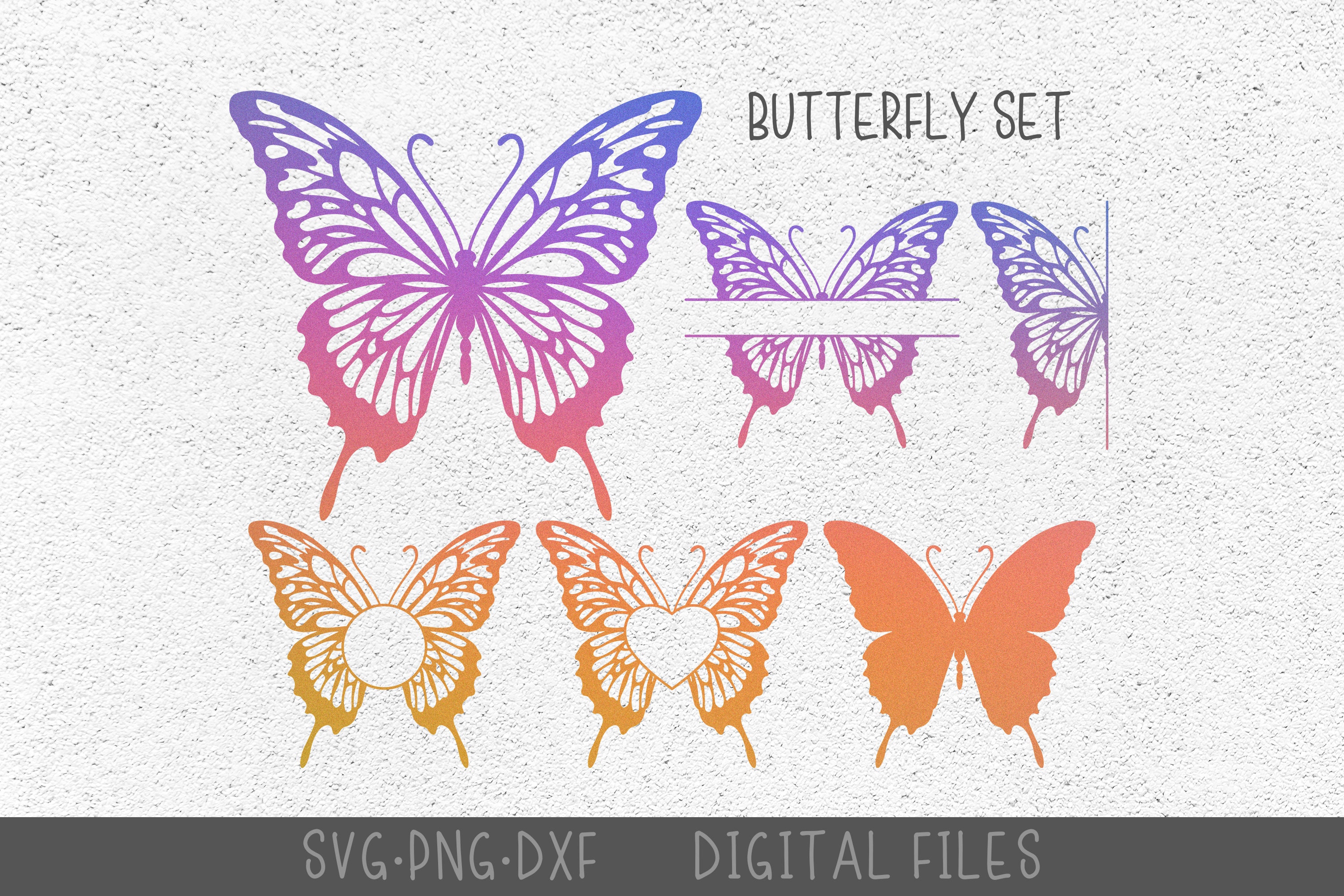 Butterfly Svg Cut File. Decorative Butterfly Monogram Frame Svg Bundle ...
