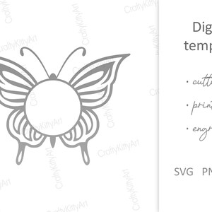 Butterfly Monogram Frame Svg. Butterflies Svg Laser Cut Papercut Bundle ...