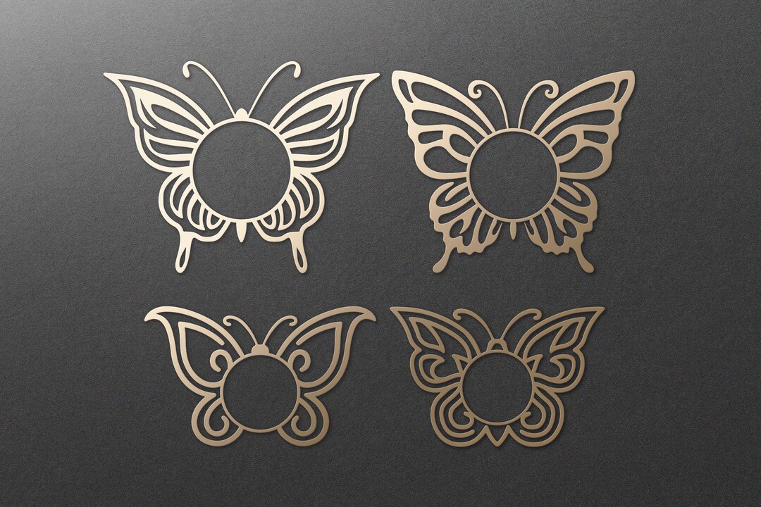 Butterfly Monogram Frame Svg. Butterflies Svg Laser Cut Papercut Bundle ...