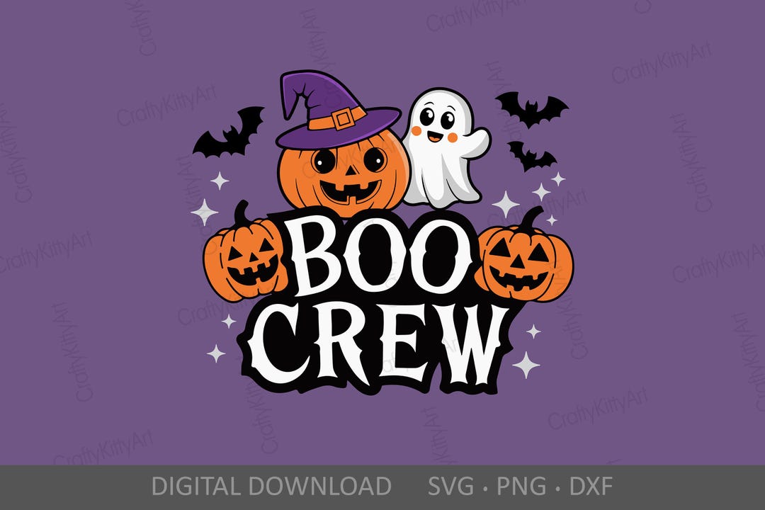 Boo Crew Svg. Cute Ghost Svg. Digital SVG PNG DXF Files for Cricut ...