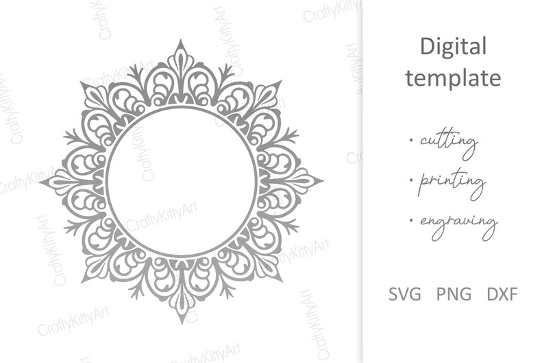 Monogram Frame Svg Bundle. Ornate Decorative Circle Round Mirror Frame ...