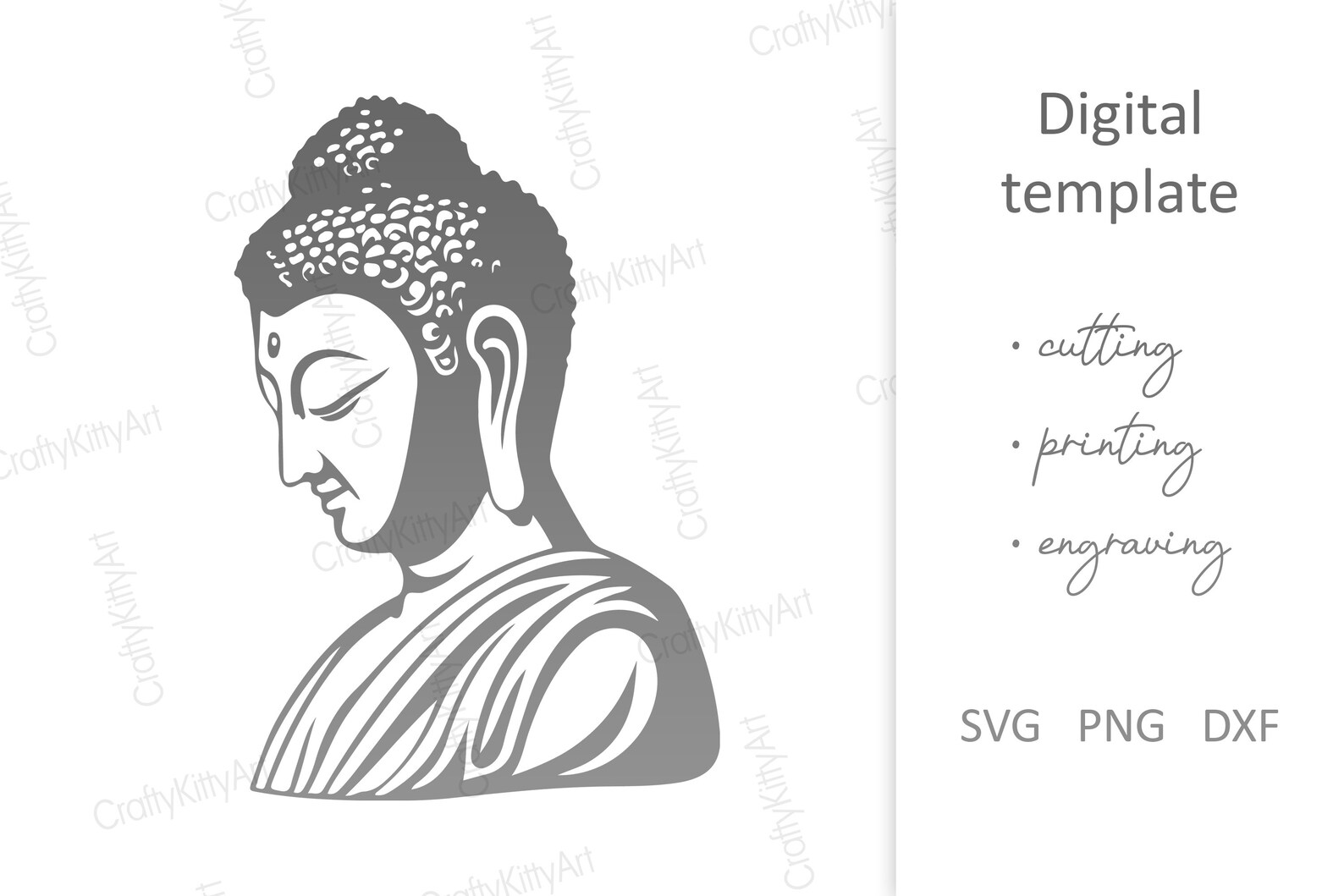Buddha Svg. Buddha Face Svg. Digital SVG PNG DXF for Cricut, Silhouette ...
