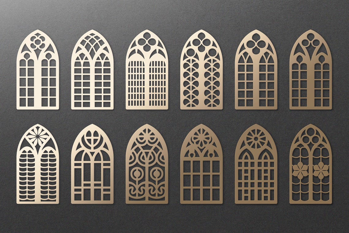 Gothic Window Svg Bundle. Church Arch Window Svg Bundle. Cathedral ...