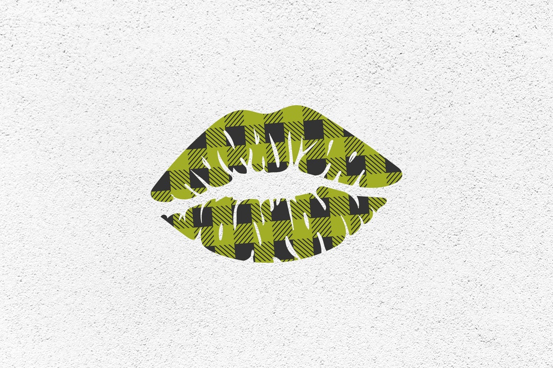 Lips Svg. Buffalo Plaid Patterned Lips Svg. Buffalo Lips Kiss Svg ...