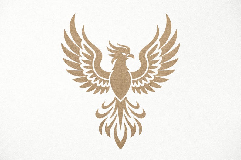 Fénix Svg. Plantilla de grabado láser Svg de ave fénix en ascenso ...