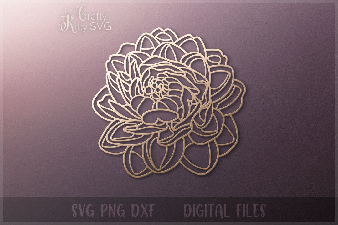 Peony Svg. Peony Flower Svg. Digital SVG PNG DXF Files for Vinyl/paper ...
