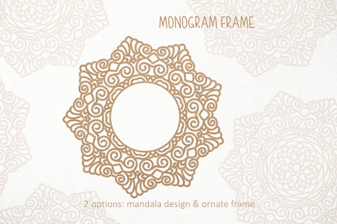 Mandala Monogram Frame Svg. Digital SVG PNG DXF Files for Vinyl/paper ...