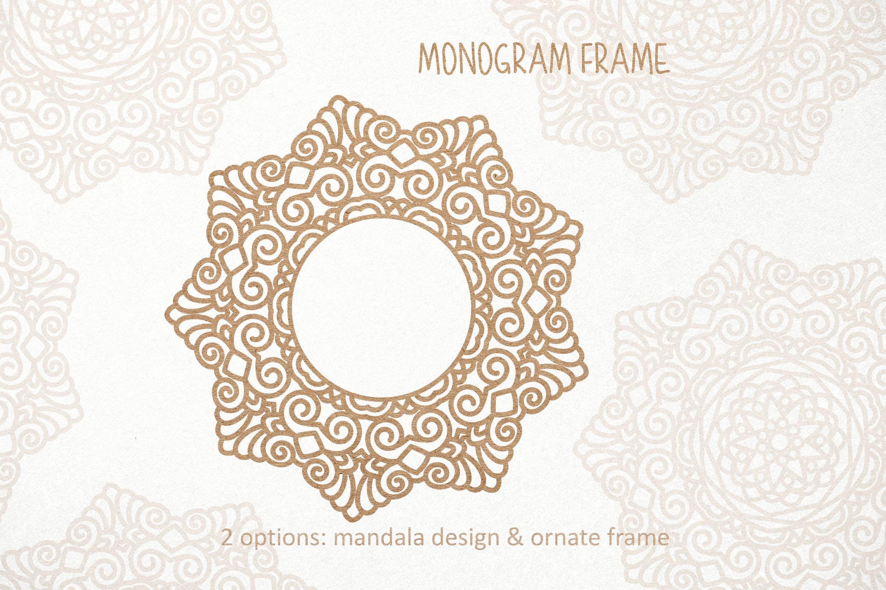 Mandala Monogram Frame Svg. Digital SVG PNG DXF Files for Vinyl/paper ...