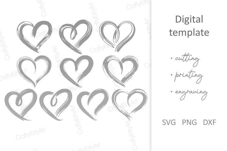 Hearts Svg. Heart Svg Bundle. Digital SVG PNG DXF File for Cricut ...