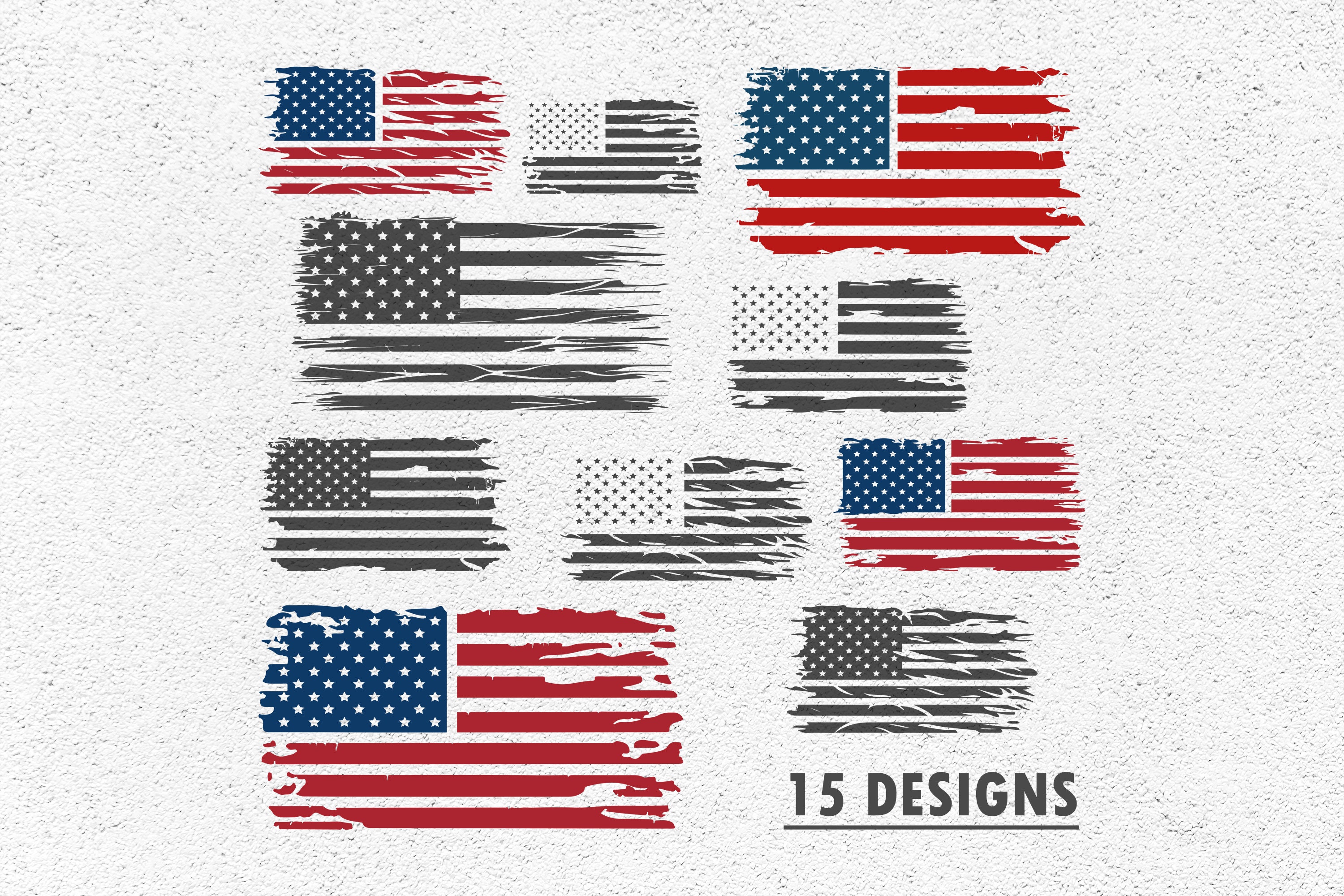 Distressed American Flag Svg Bundle. American Flag PNG. 4th of July Cut ...