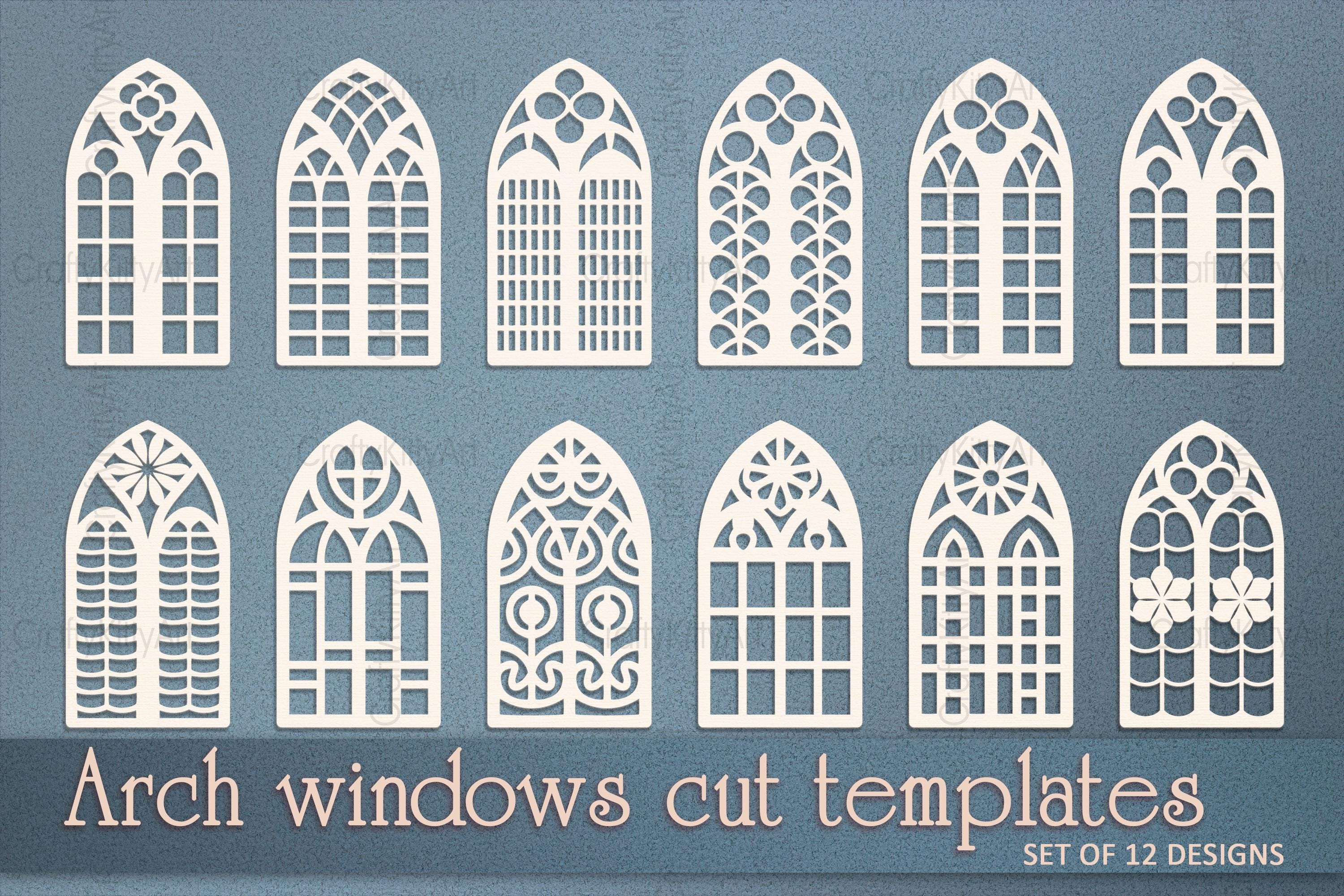 Gothic Window Svg Bundle. Church Arch Window Svg Bundle. Cathedral ...