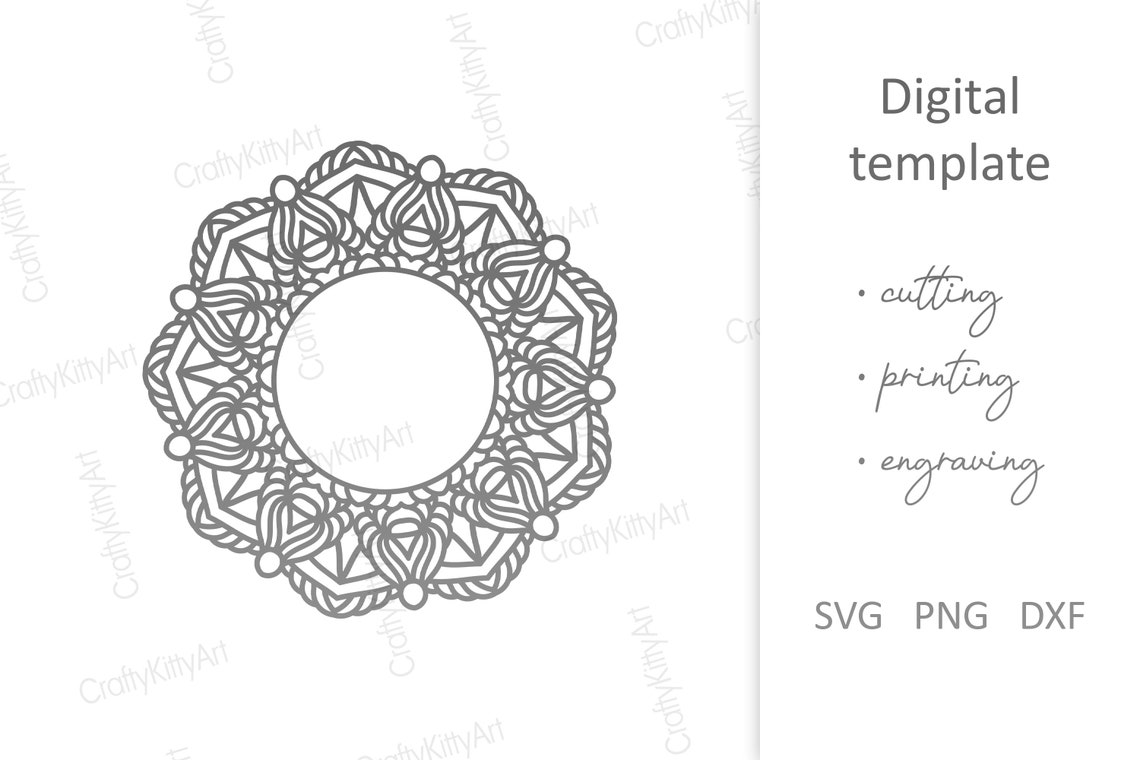 Mandala Monogram Frame Svg. Digital SVG PNG DXF Files for Vinyl/paper ...