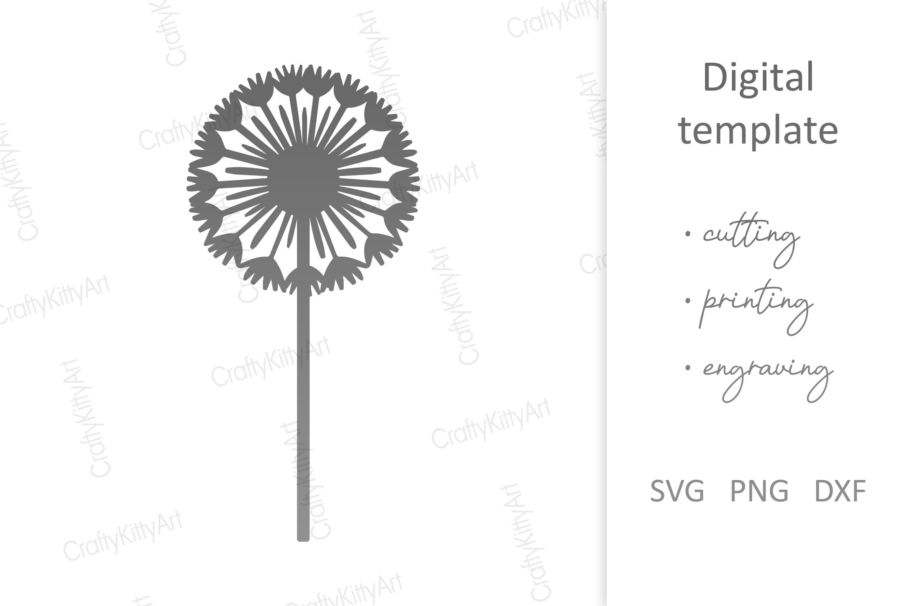 Dandelion Svg. Dandelion Flower Svg. Digital SVG PNG DXF Files for ...