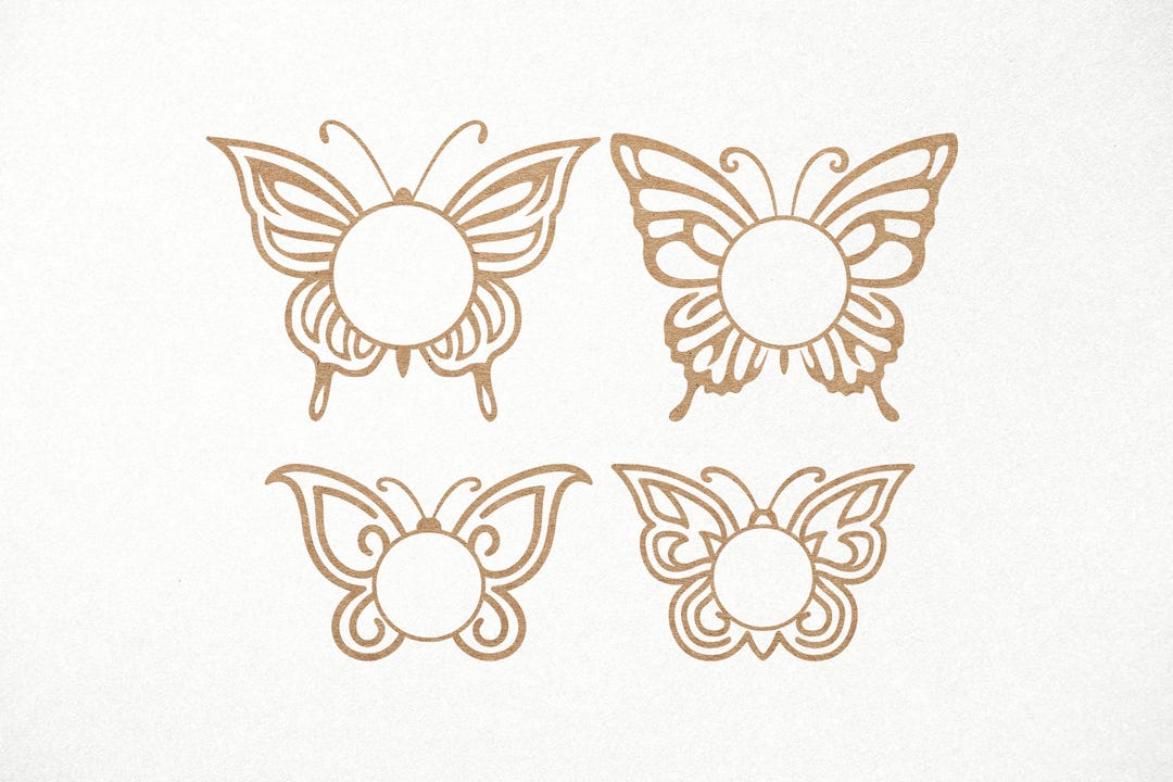 Butterfly Monogram Frame Svg. Butterflies Svg Laser Cut Papercut Bundle ...