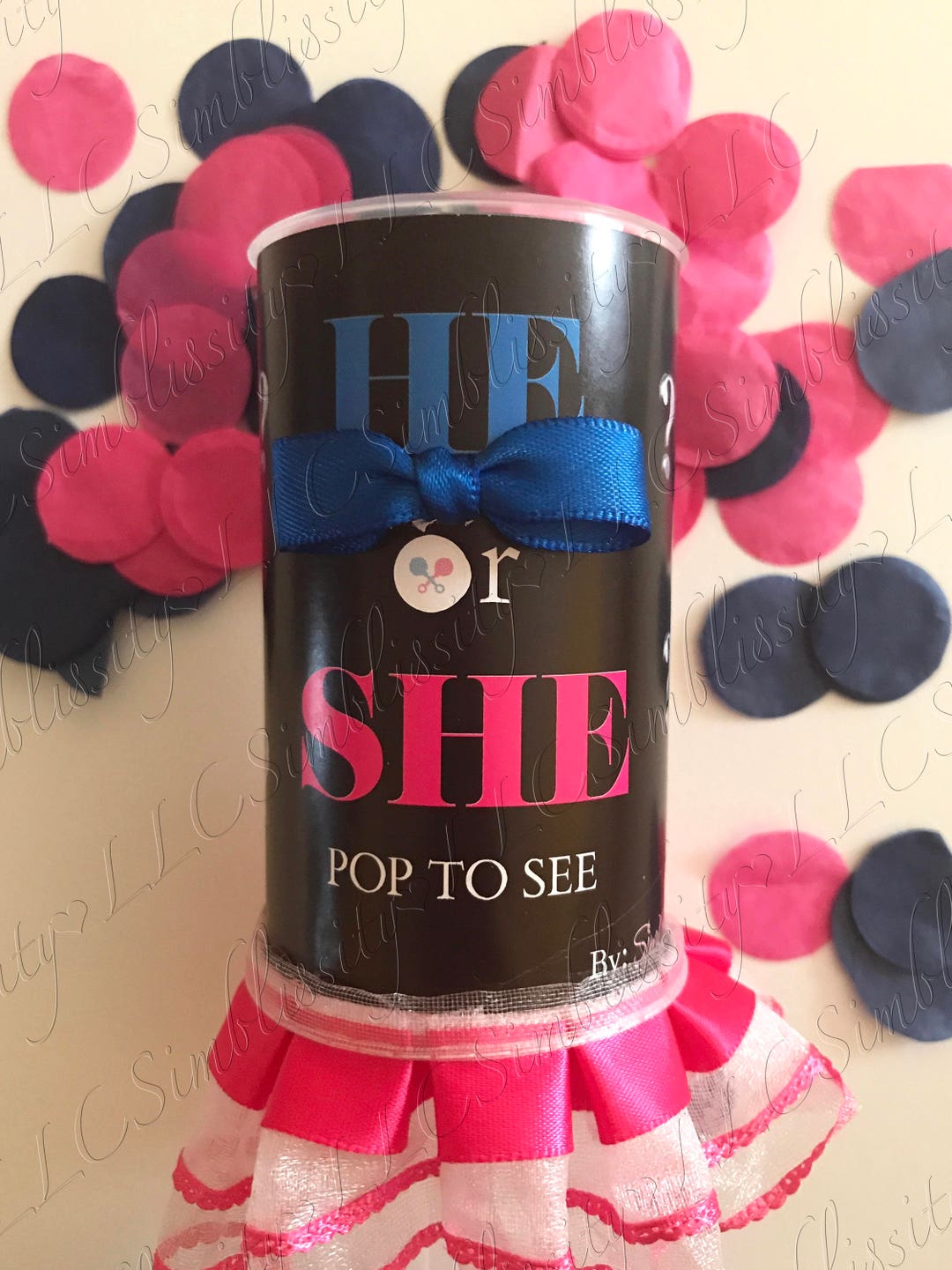 Gender Reveal Poppers He or She - Etsy