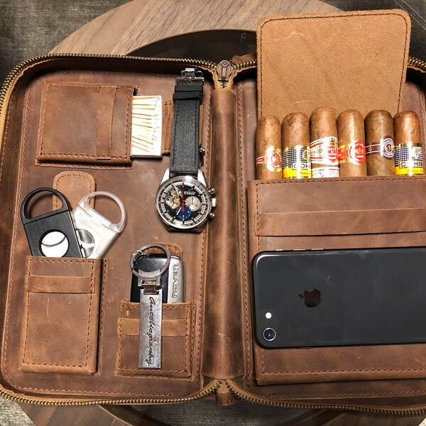 Leather Cigar Case - Etsy