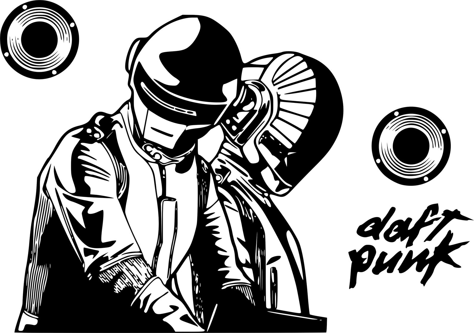 Dj daft punk Wall Art Vinyl decal sticker music Novelty - Etsy