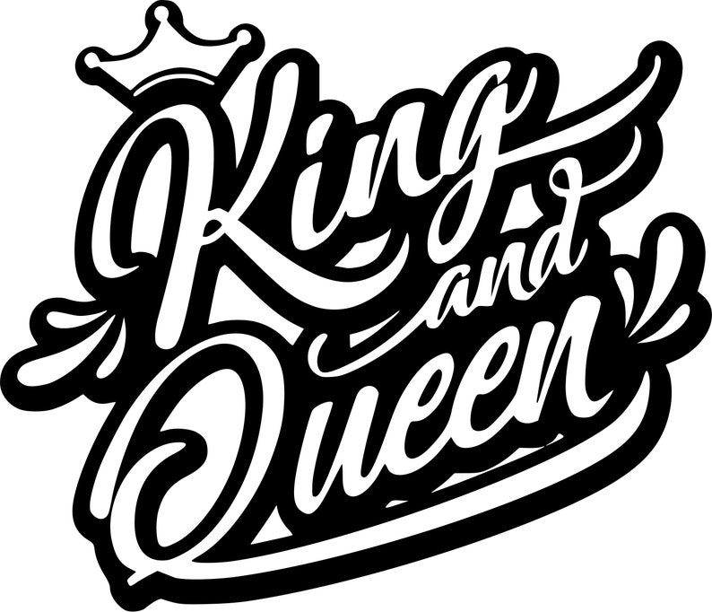 Vinyl Wall Decal Logo King And Queen Crown Words Graffiti | Etsy