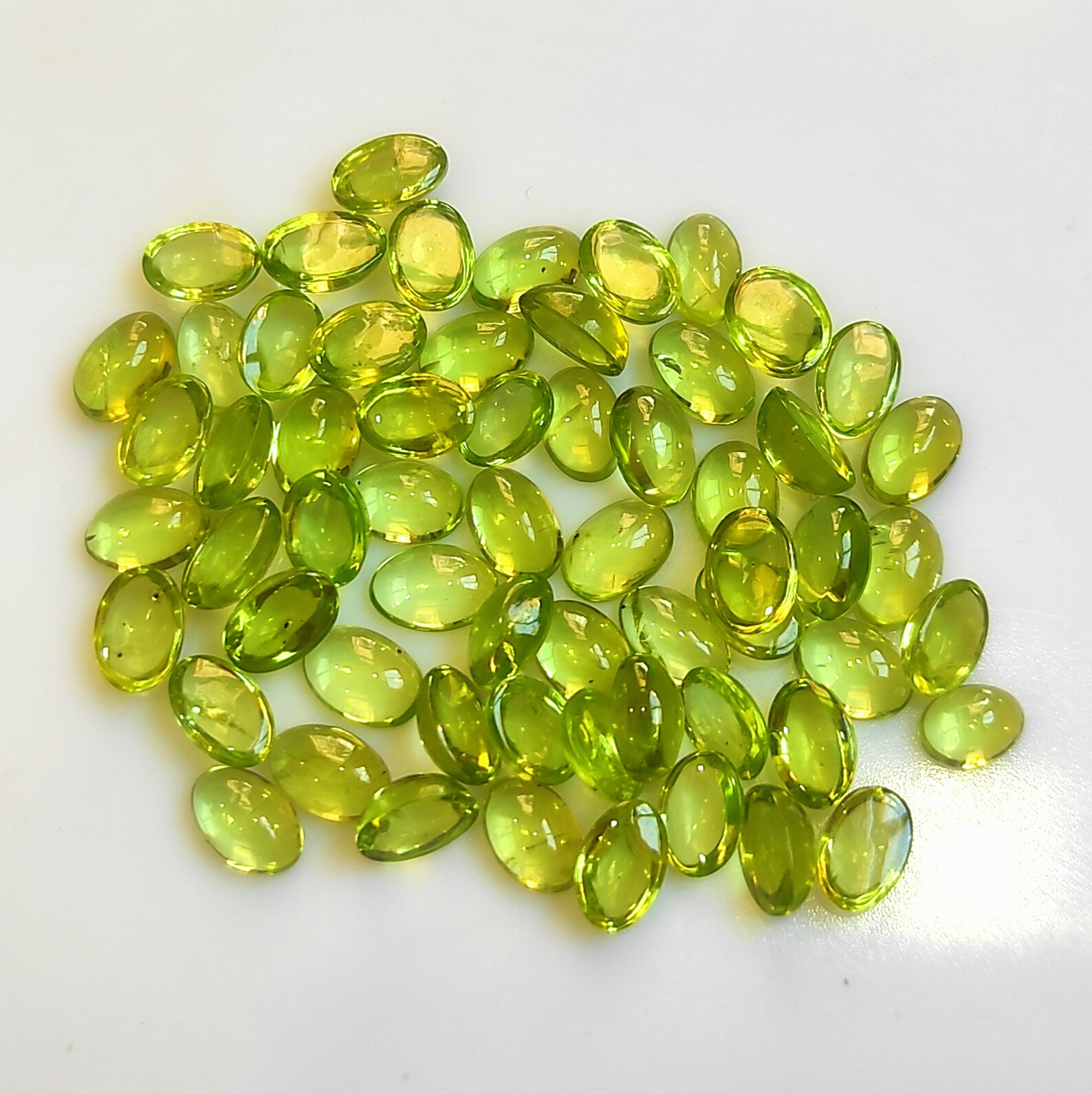 Natural Peridot Cabochon 4x6mm Loose Gemstone / Oval Cabochon/wholesale ...