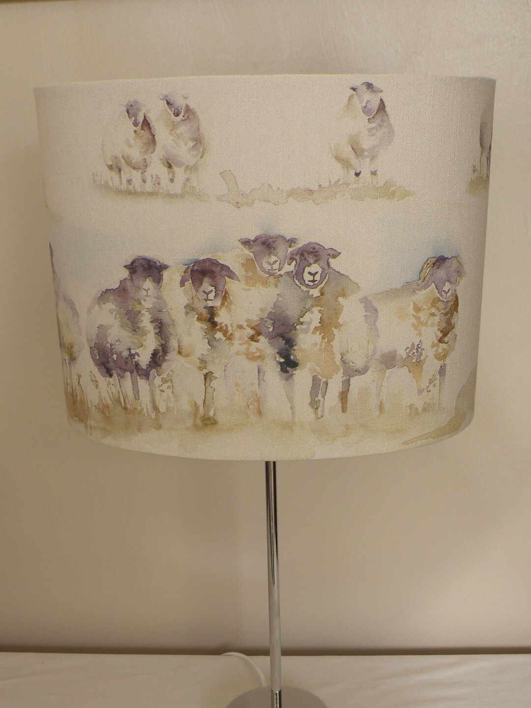 Voyage 'come By' Sheep Fabric Lampshade 30, 35cm or 40cm Oval or Drum ...