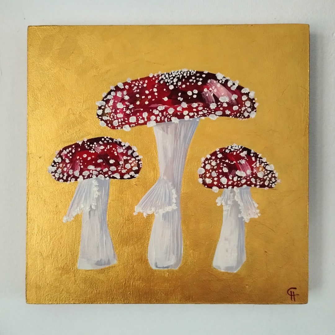 Funghi 1 Original Art, Abstract Art, Funghi Art, Mushroom Painting, Fly ...