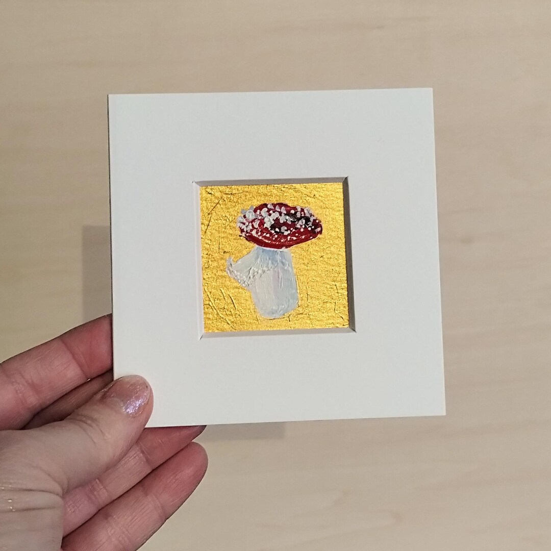 Mini 'shroom 7 Original Art, Abstract Art, Funghi Art, Mushroom ...