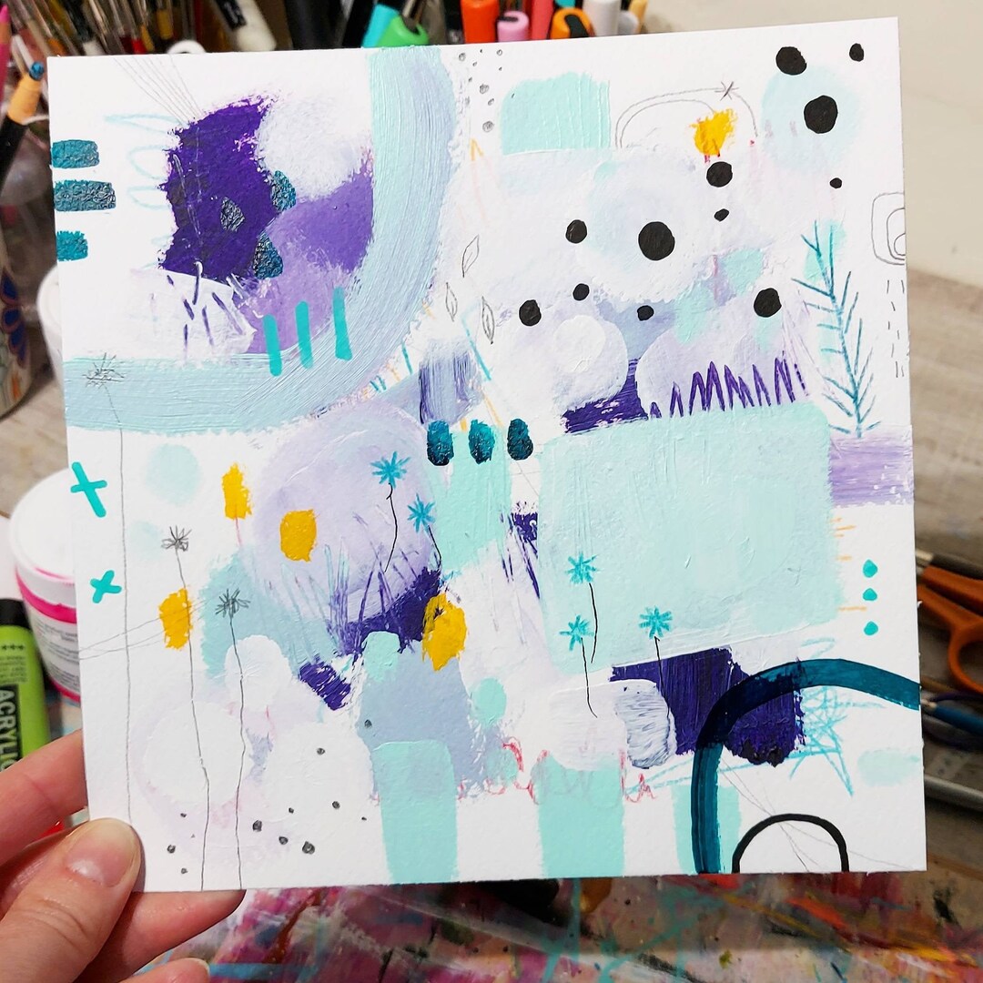 Silence Abstract Painting Original Art Art on Paper - Etsy