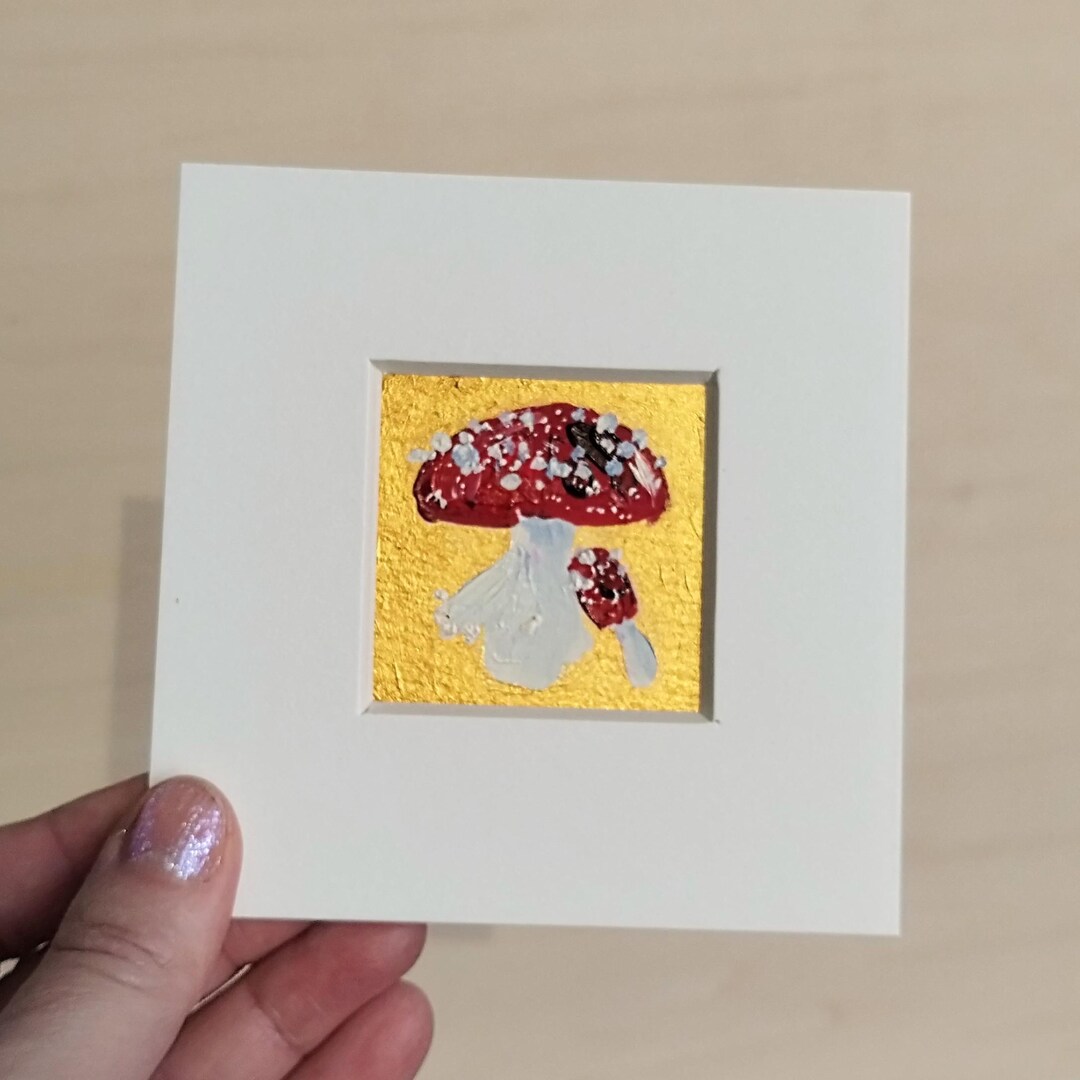 Mini 'shroom 10 Original Art, Abstract Art, Funghi Art, Mushroom ...