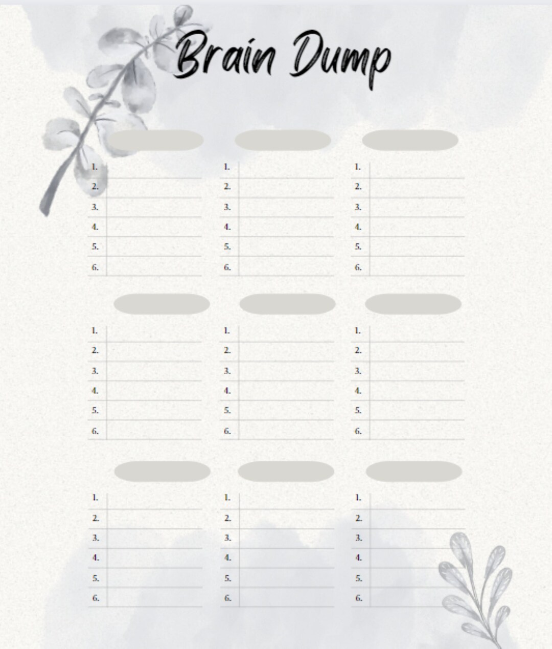 Brain Dump Printable - Etsy
