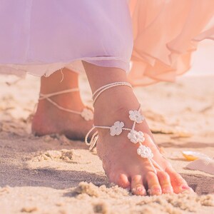 Boho Flower Barefoot Sandals Bridesmaid Proposal Gift, Thank You Gift ...