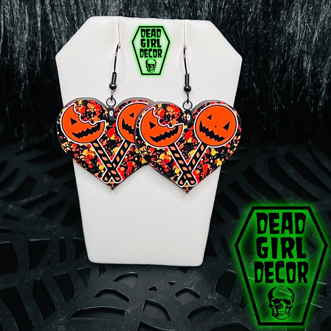 Heart Shaped Trick R Treat Sam Dangle Earrings - Etsy