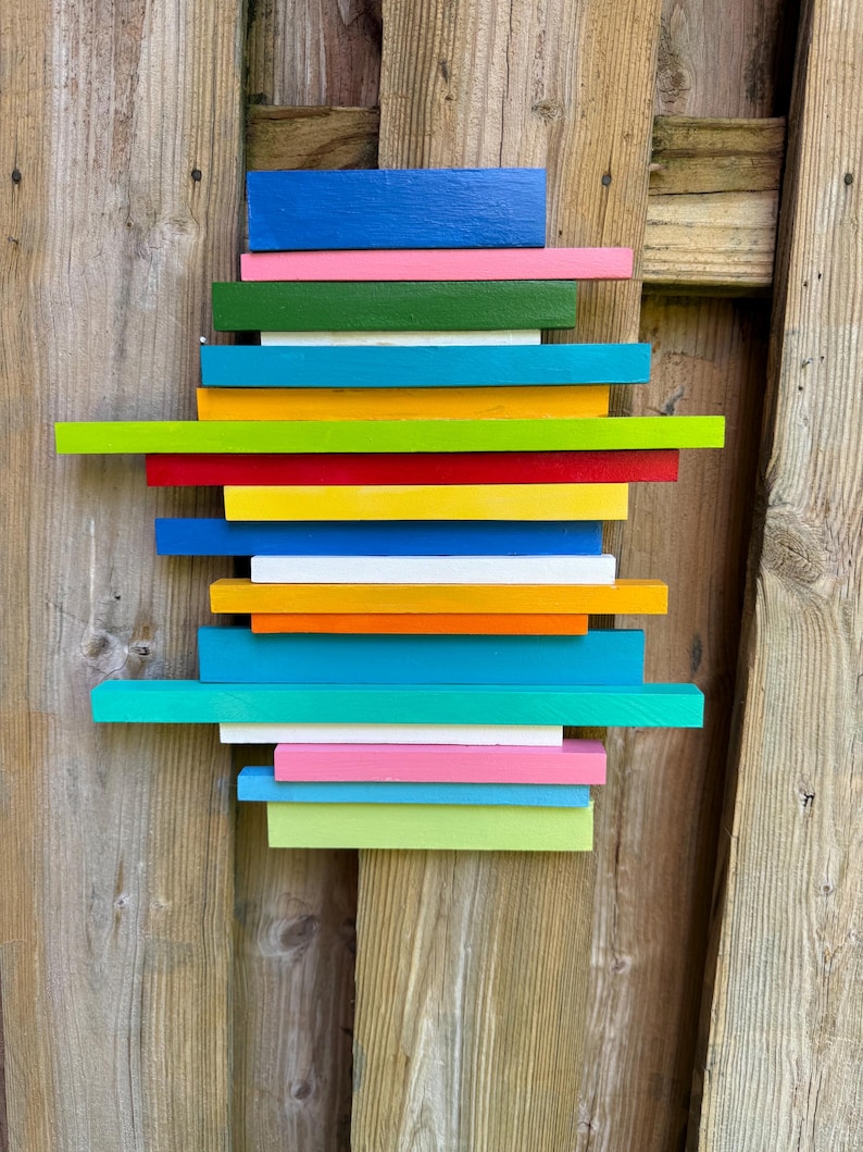 Kaleidoscope of Bright and Colorful 3-D Wood Wall Art Collage, Collage ...