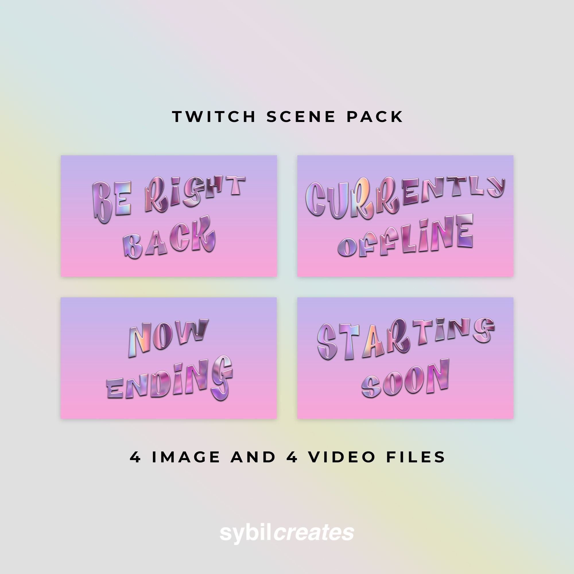 Twitch Scene Pack Adore Holo Animated 4 Image and 4 Video Files Twitch ...