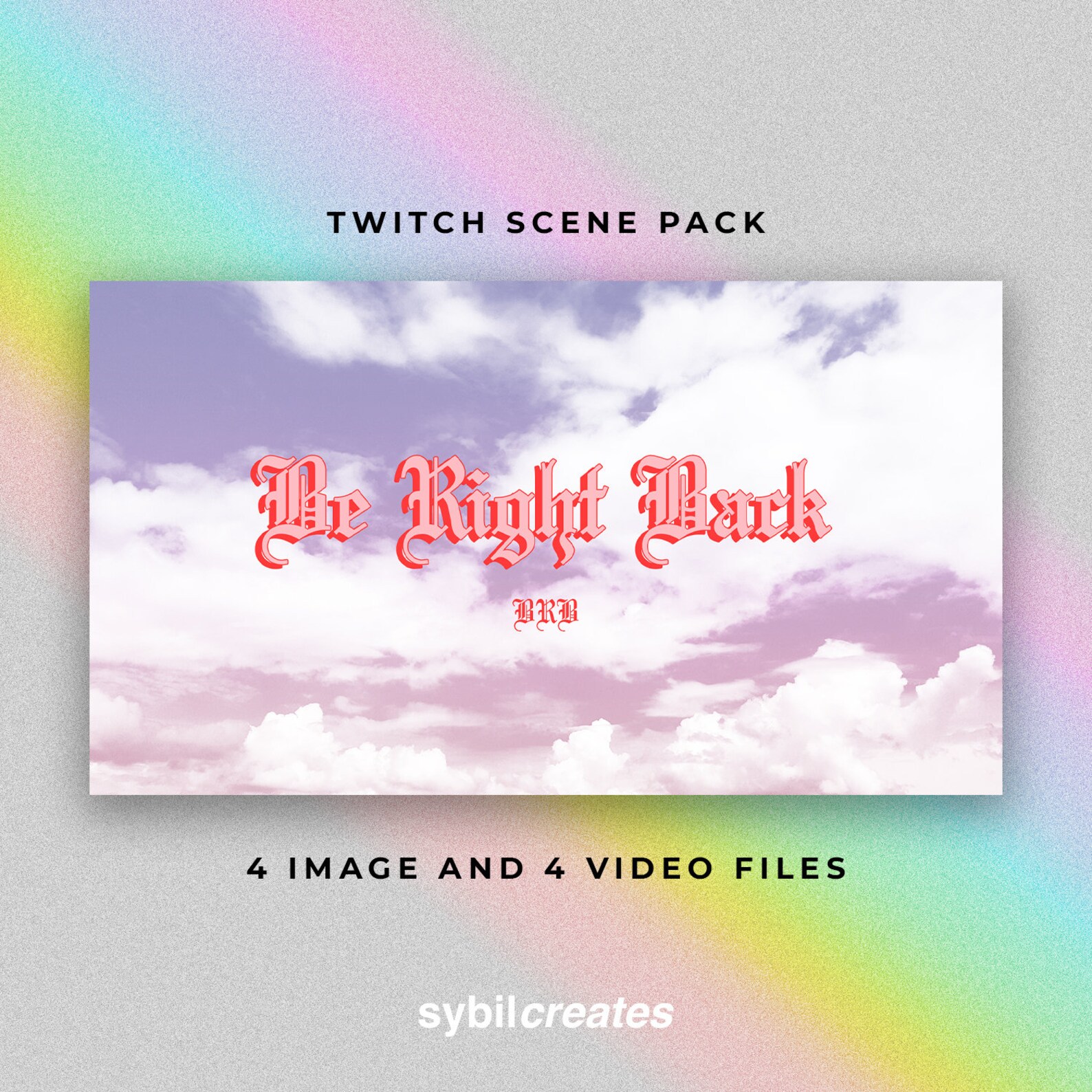 Twitch Scene Pack Lilac Sky Animated 4 Image and 4 Video Files Twitch ...
