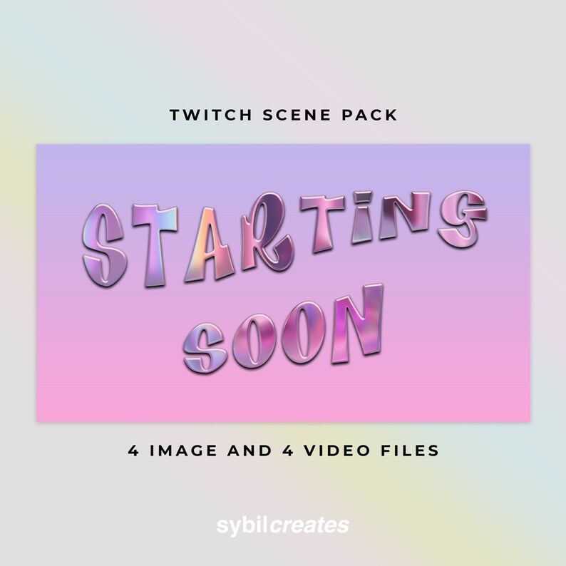 Twitch Scene Pack Adore Holo Animated 4 Image and 4 Video Files Twitch ...