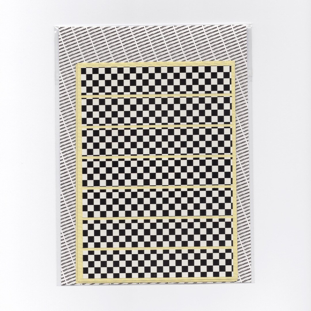 28 Black and White Checkerboard Washi Tape Stickers Sticker Sheets ...